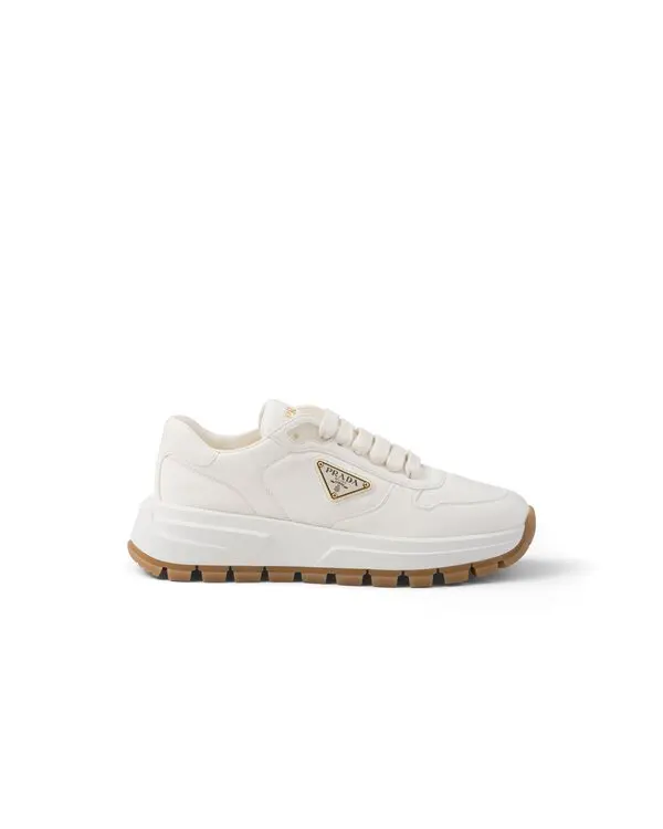 Prada Prax 01 Leather Sneakers - Neutral