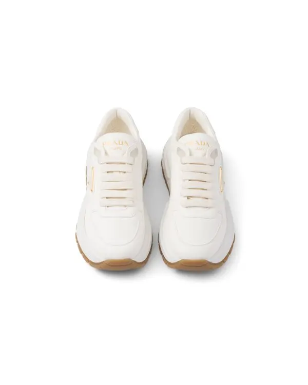 Prada Prax 01 Leather Sneakers - Neutral