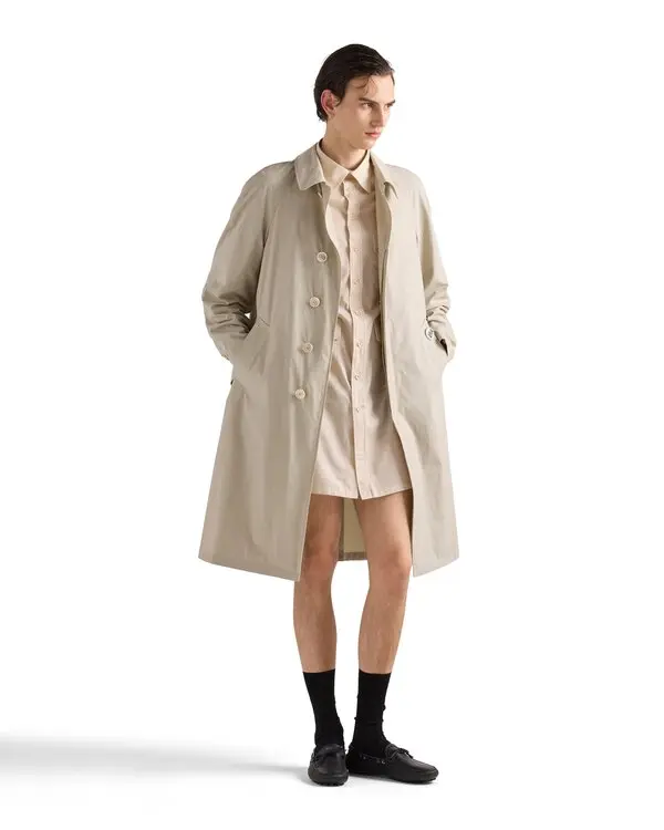 Prada Hort-leeved Cotton Hirt - Neutral
