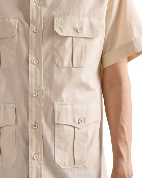 Prada Hort-leeved Cotton Hirt - Neutral