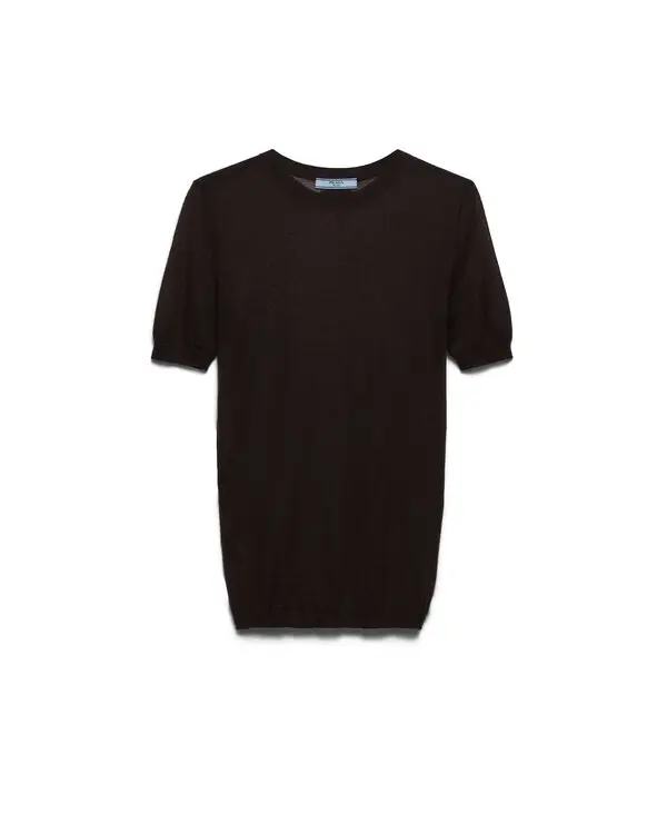 Prada Cashmere And Silk Crew-neck Sweater - Brown
