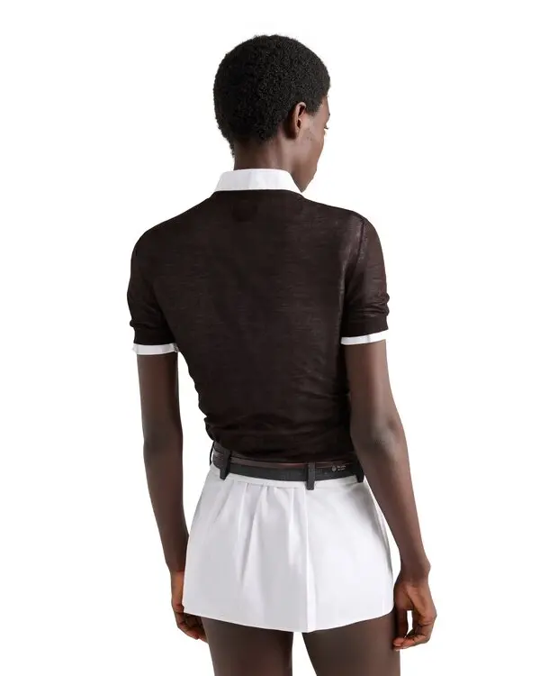 Prada Cashmere And Silk Crew-neck Sweater - Brown