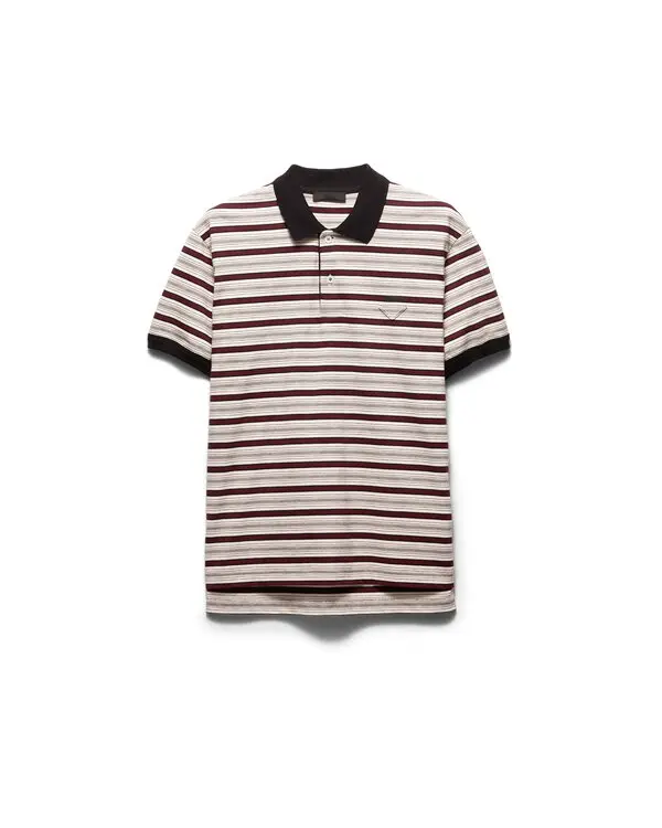 Prada Hort-leeved Cotton Polo Hirt