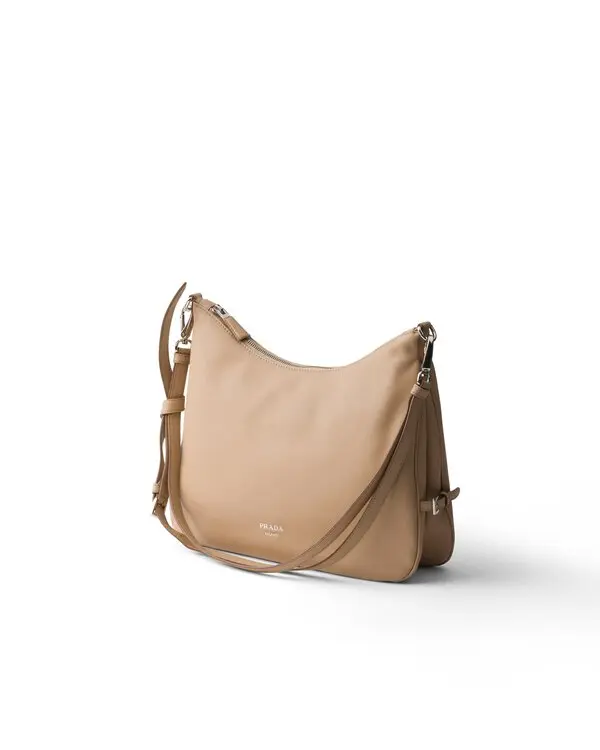 Prada Fold Leather Shoulder Bag - Neutral