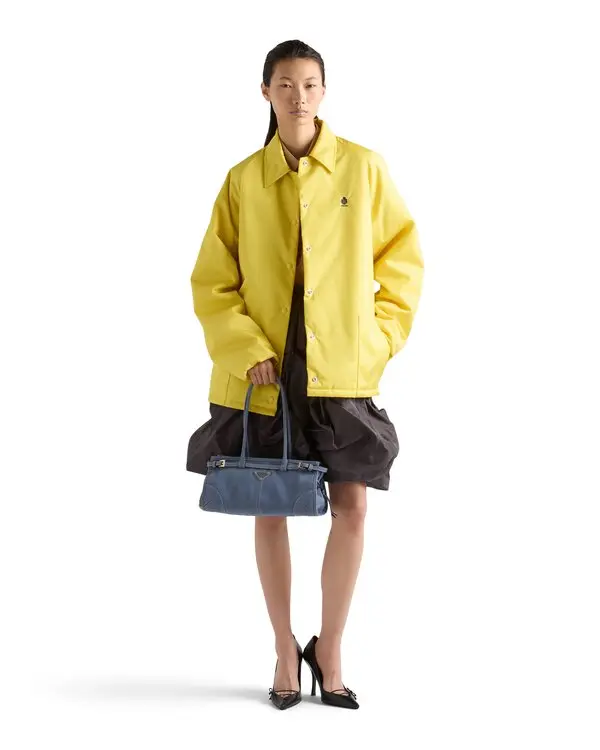 Prada Bonnie Medium Nubuck Leather Handbag - Blue