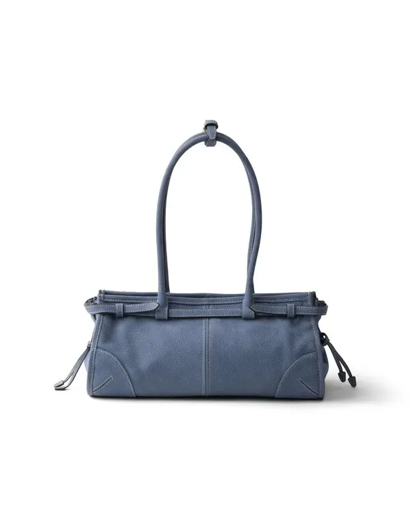 Prada Bonnie Medium Nubuck Leather Handbag - Blue