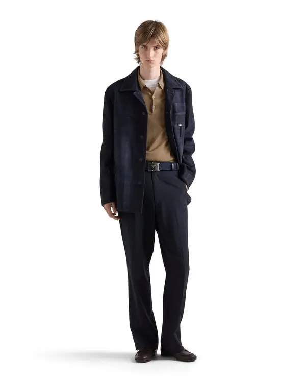 Prada Wool And Silk Polo Sweater - Grey