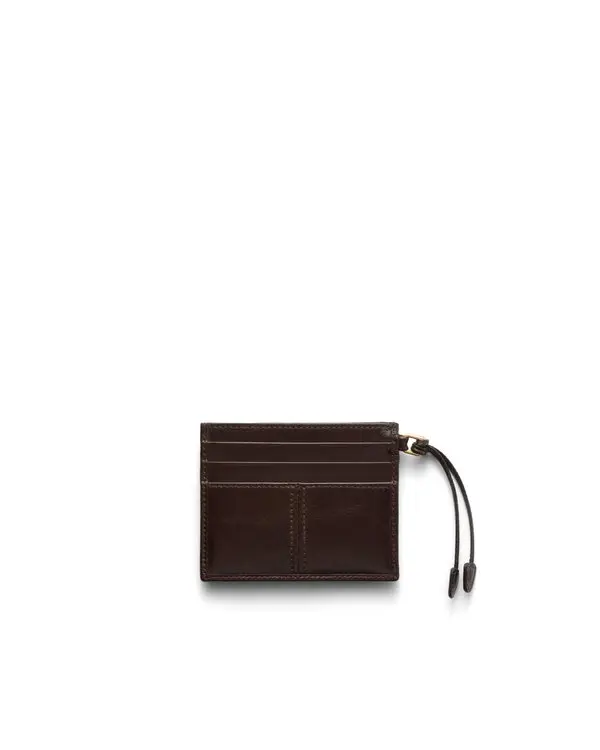 Prada Leather Card Holder - Brown