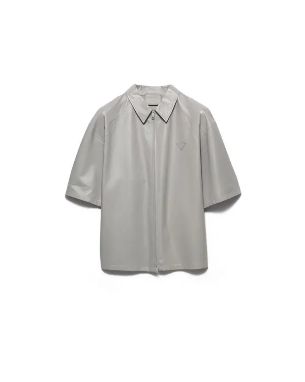 Prada Short-sleeved Nappa Leather Shirt - Grey