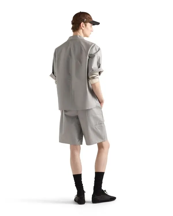 Prada Short-sleeved Nappa Leather Shirt - Grey