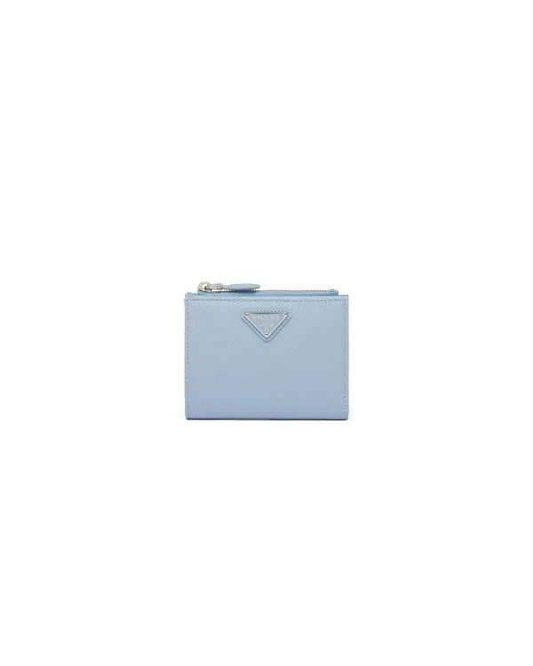Prada Small Saffiano Leather Wallet - Light Blue