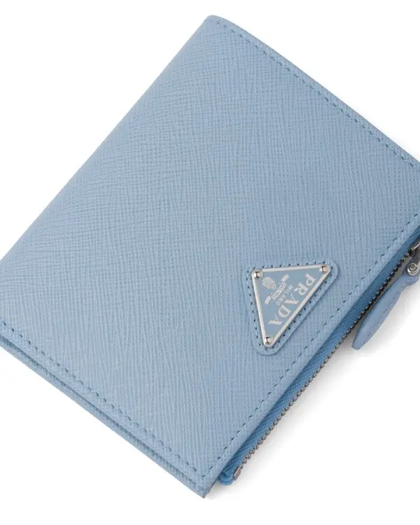 Prada Small Saffiano Leather Wallet - Light Blue