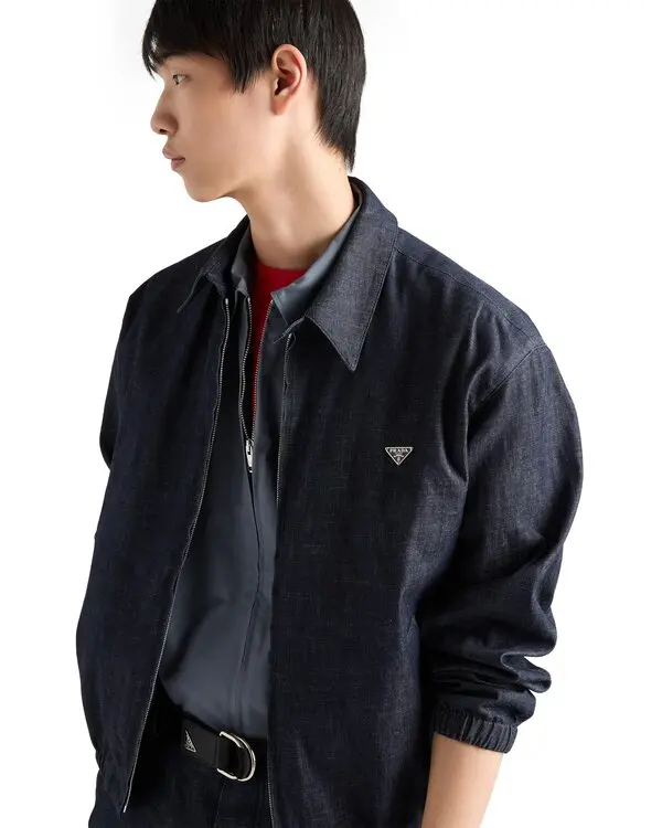 Prada Chambray Denim Blouson Jacket