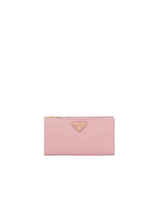 Prada Large Saffiano Leather Wallet - Pink