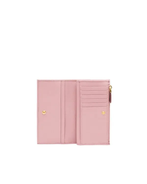 Prada Large Saffiano Leather Wallet - Pink