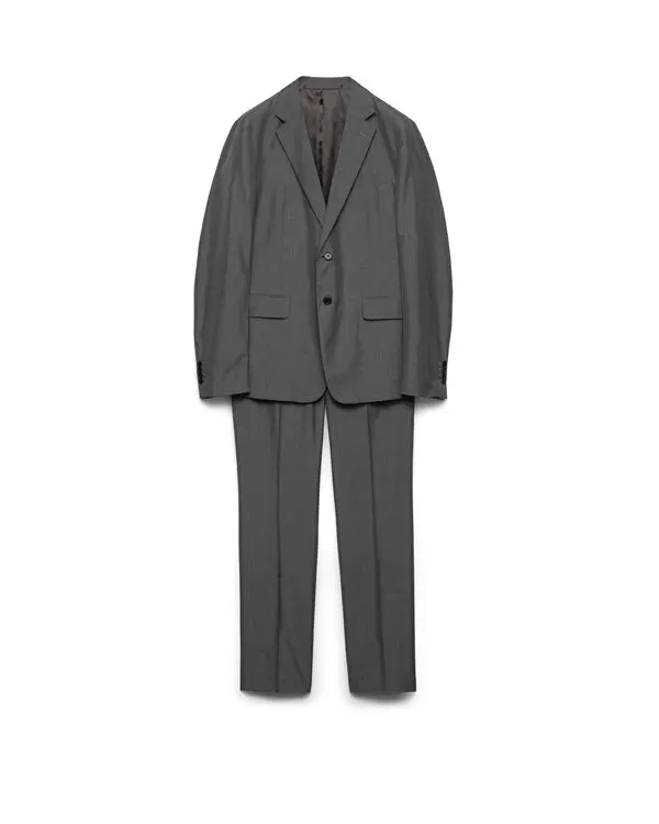 Prada Single-breasted Silk Suit - Grey