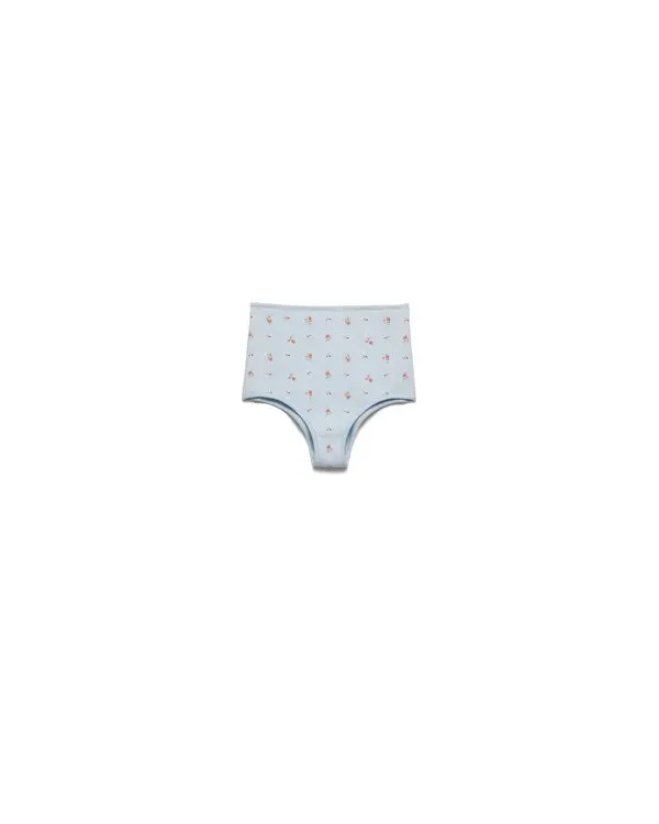 Prada Floral Print Elasticized Cotton Panties