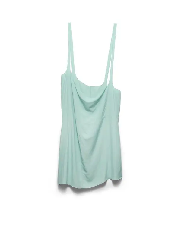 Prada Crepe Skirt With Suspender Straps - Green