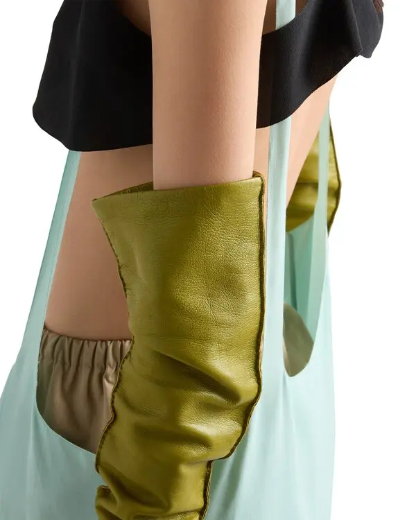 Prada Crepe Skirt With Suspender Straps - Green