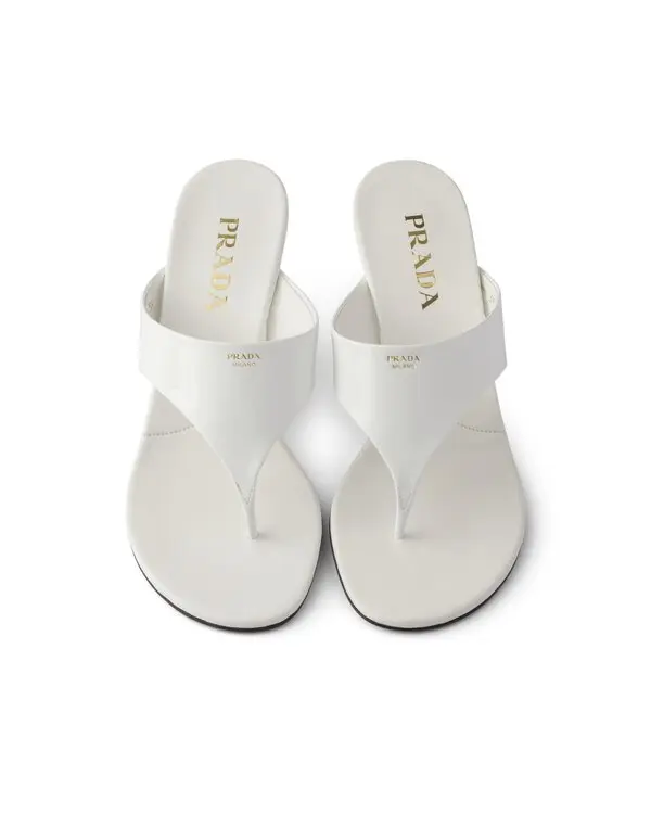 Prada Patent Leather Thong Sandals