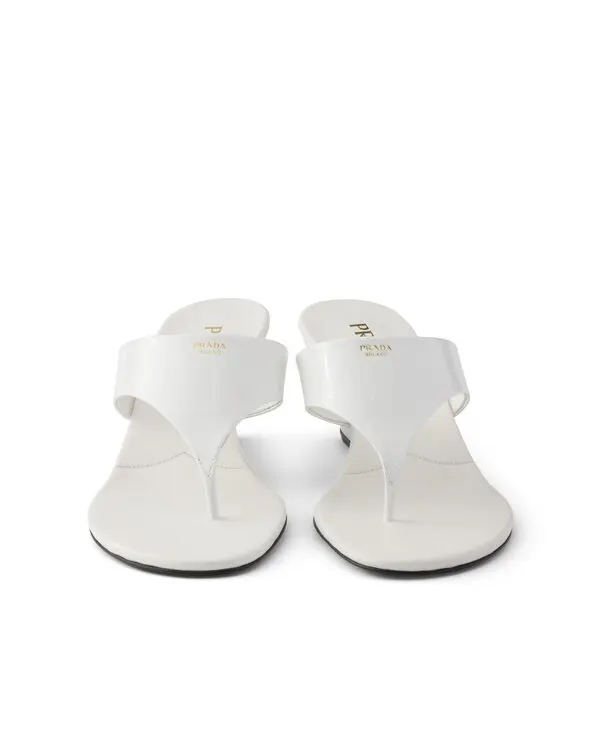 Prada Patent Leather Thong Sandals