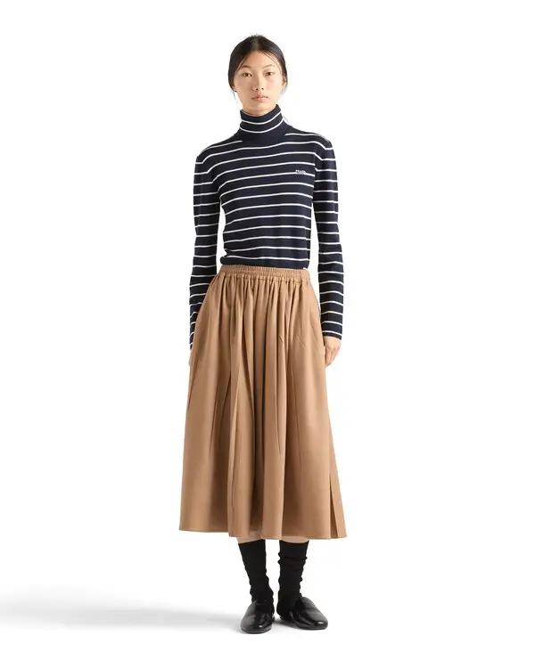 Prada Midi Circle Skirt - Brown