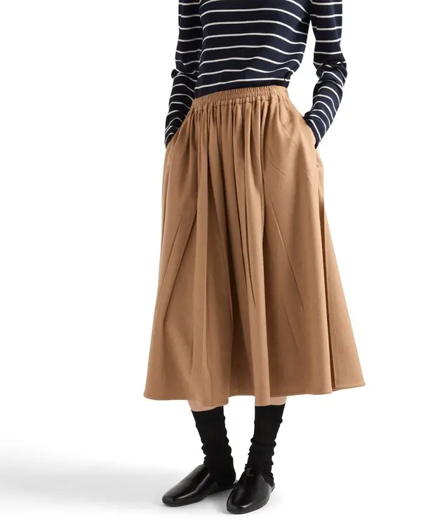 Prada Midi Circle Skirt - Brown