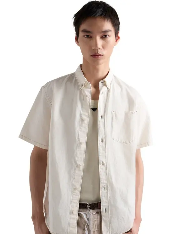 Prada Short-sleeved Chambray Shirt