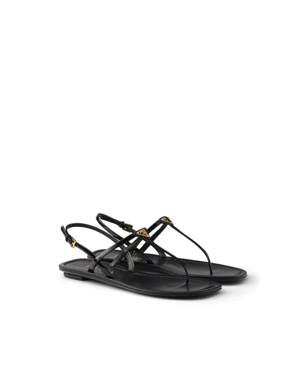 Prada Patent Leather Thong Sandals