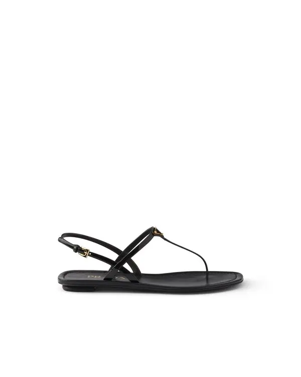 Prada Patent Leather Thong Sandals