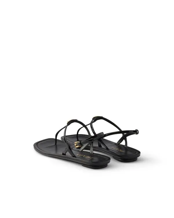 Prada Patent Leather Thong Sandals