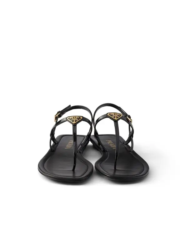 Prada Patent Leather Thong Sandals
