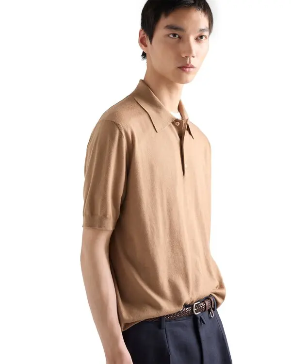 Prada Cashmere And Silk Polo Shirt
