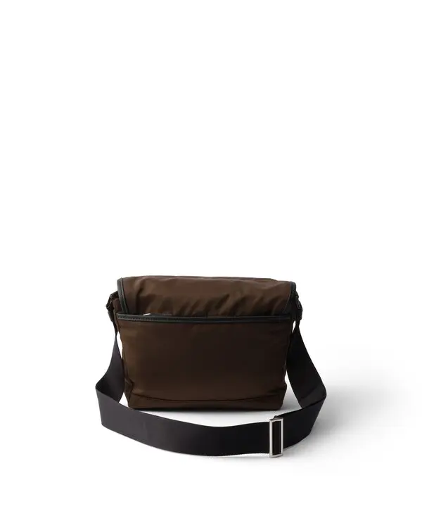 Prada Re-nylon And Saffiano Leather Shoulder Bag - Brown