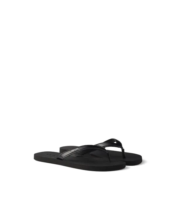 Prada Brushed Leather Flip-flops