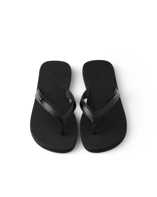 Prada Brushed Leather Flip-flops