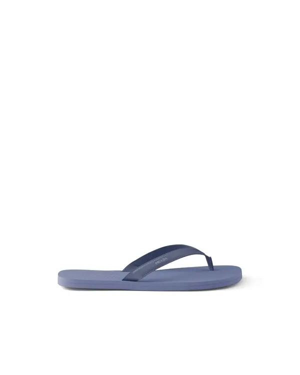 Prada Brushed Leather Flip-flops - Blue