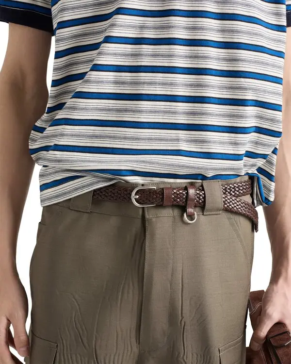 Prada Striped Cotton T-shirt - Neutral