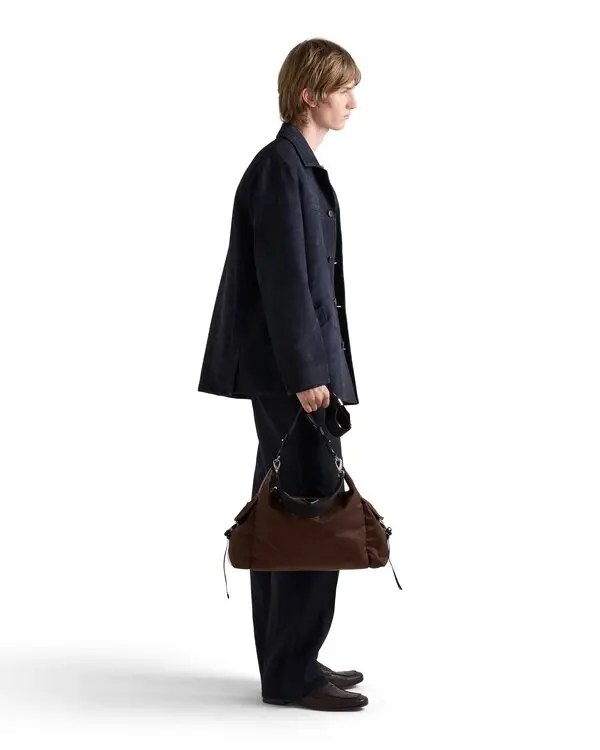 Prada Re-nylon And Leather Bag - Brown