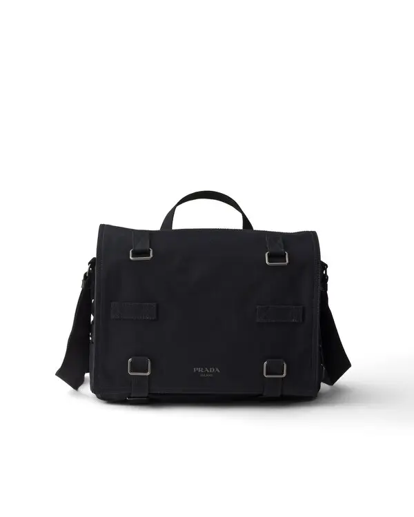 Prada Canvas Shoulder Bag - Black