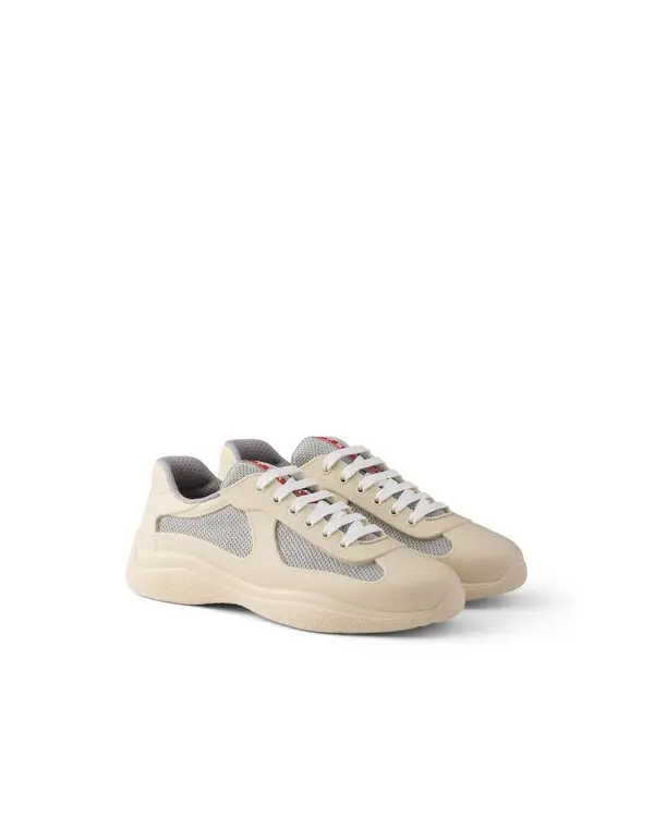 Prada America's Cup Rubber And Fabric Sneakers - Neutral