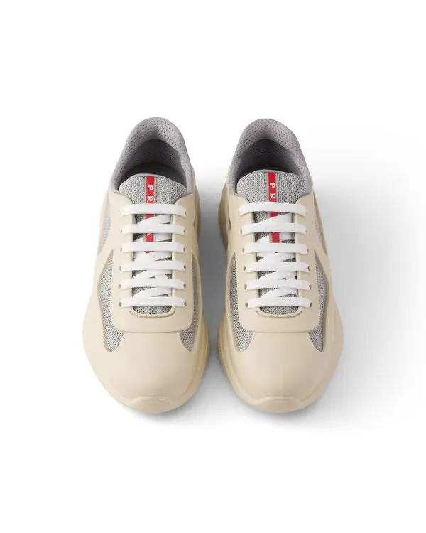 Prada America's Cup Rubber And Fabric Sneakers - Neutral