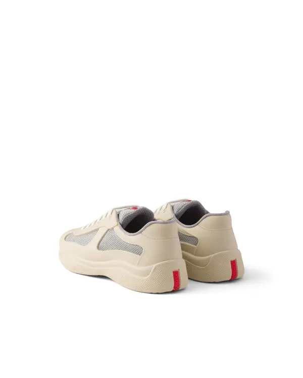 Prada America's Cup Rubber And Fabric Sneakers - Neutral