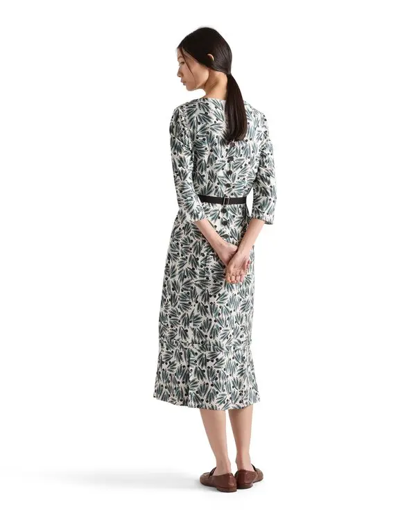 Prada Printed Pongé Sheath Dress - Green