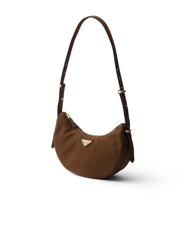 Prada Arquè Small Nubuck Leather Bag - Brown