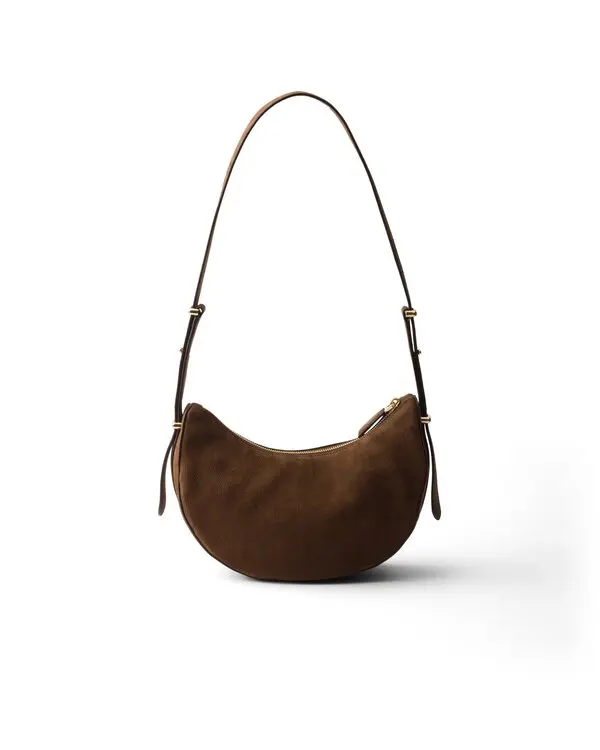 Prada Arquè Small Nubuck Leather Bag - Brown