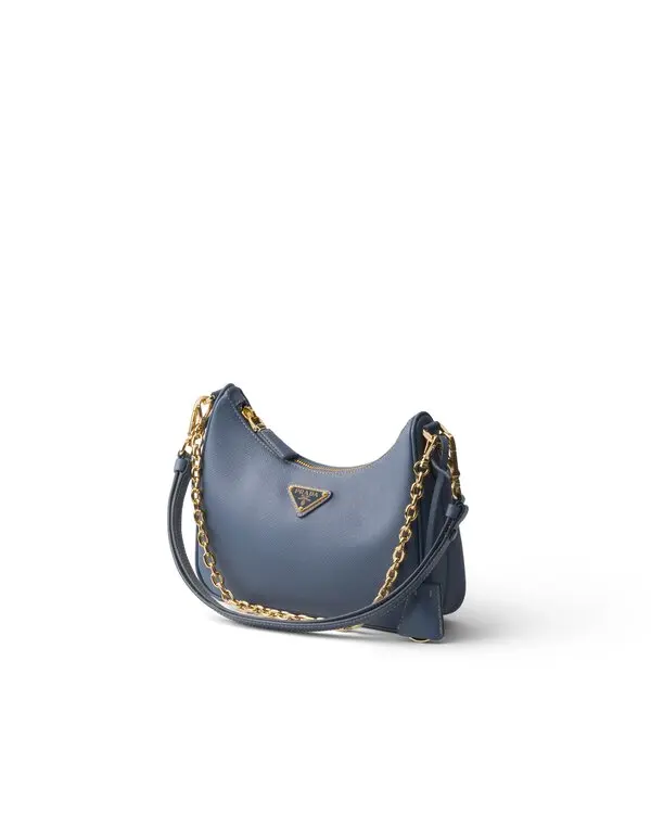 Prada Re-edition Mini Saffiano Leather Bag - Blue
