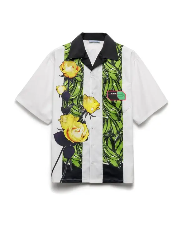Prada Timecapsule Printed Technical Cotton Shirt