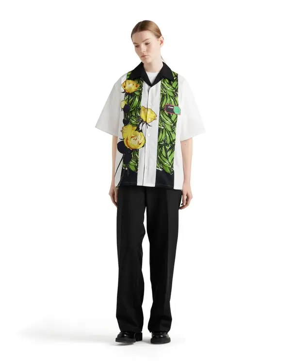 Prada Timecapsule Printed Technical Cotton Shirt