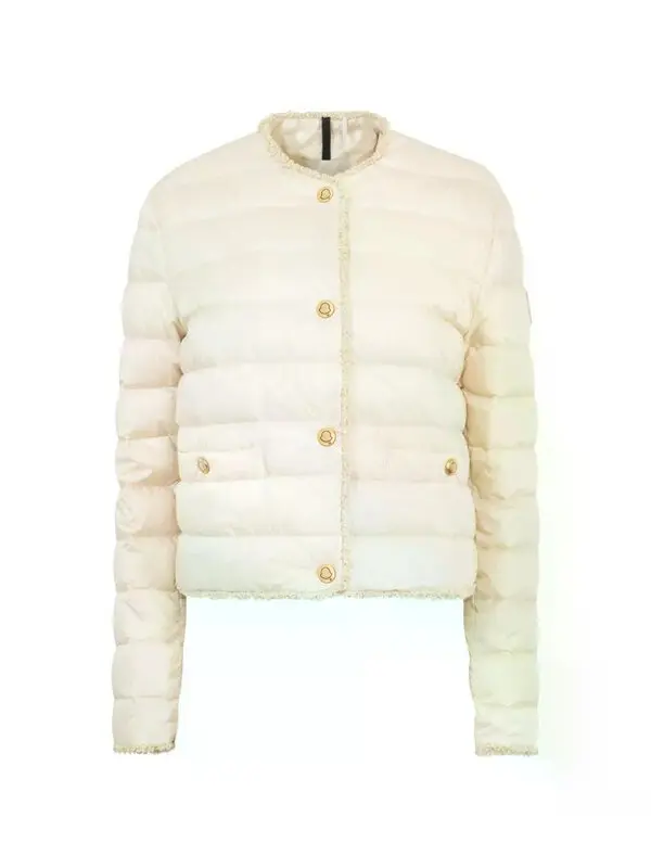 Moncler Fleurs Bouclé-trim Jacket - Neutrals